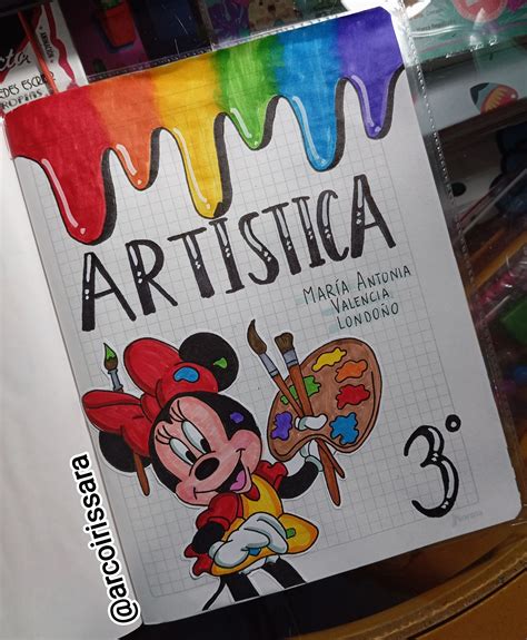 Portada Minnie Mouse Artística 2024 Manualidades Escolares Cuadernos