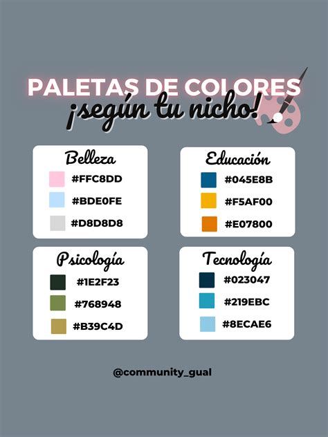 PALETAS DE COLORES SEGÚN TU NICHOTE CUENTO MÁS AQUÍ Hoy te