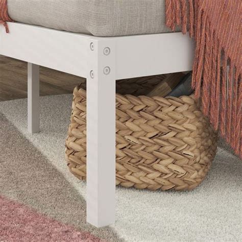 Zinus Single Robin Bed Frame Bamboo Wood Bed Base White Bunnings Australia
