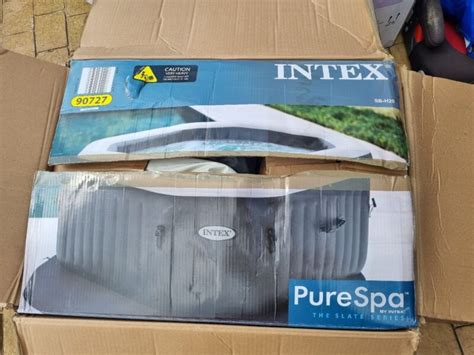 Intex Inflatable 4 Person Hot Tub Spa Pool With Heater And Pump
