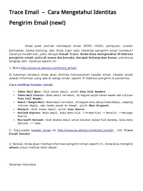 Cara Mengetahui Ip Address Email Pdf