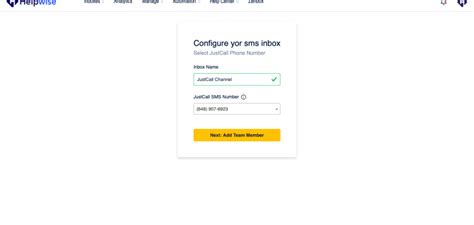 Setup Helpwise Sms Inbox From Justcall Number Helpwise Product Updates