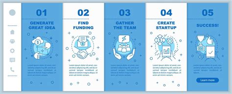 Startup Business Onboarding Mobile App Page Screen Vector Template Find Funding Gather The