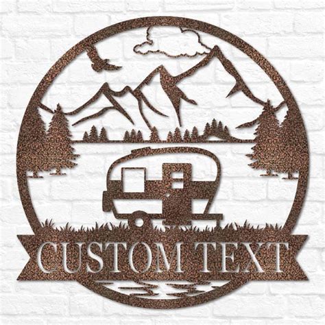 Retro Camper Outdoor Monogram Lakeshore Metal Decor