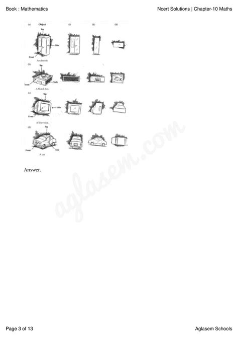 Ncert Solutions For Class Maths Chapter Visualising Solid Shapes Pdf