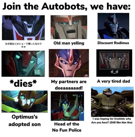 Pin By Tater Tots On Transform And Roll Out Transformers Memes Transformers Prime Funny