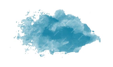 장식 디자인 카드 배너 포스터 표지 브로셔 벽 예술로 사용되는 흰색 배경 벡터에 고립 된 푸른 구름의 수채화 얼룩 브러시