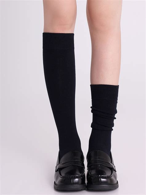 [ 5 99]white Gray Dark Blue Black Jk Uniforms Cotton Stockings Black