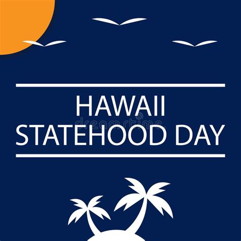 Hawaii Statehood Day August 19th Social Media Post Vector