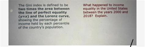 solved the gini index is defined to be two times the area