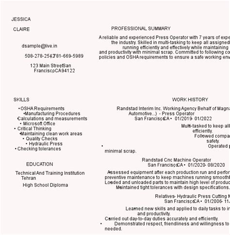 6 Great CNC Machine Operator Resume Examples LiveCareer