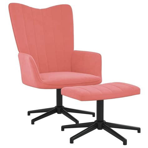 Möbelando Sessel Alpenrod Mit Fußhocker Aus Samt In Rosa Abmessungen