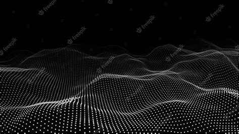 Premium Vector Abstract Wave With Moving Dots Flow Of Particles