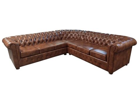 Jvmoebel Ecksofa Chesterfield Braunes Ecksofa Luxus L Form Leder Couch
