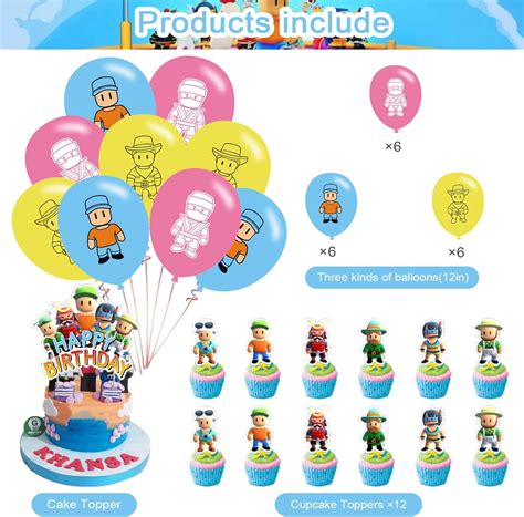 Suministros Para Fiestas De Cumpleaños De Stumble Guys Decoraciones De