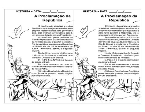 Baú da Web Atividades e desenhos Proclamação da República