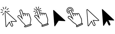 Premium Vector Computer Mouse Click Cursor Gray Arrow Icons Set And