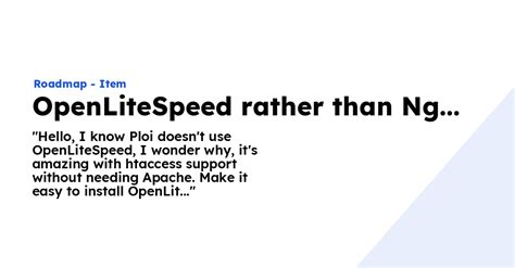 Openlitespeed Rather Than Nginx Via Api Ploi Roadmap
