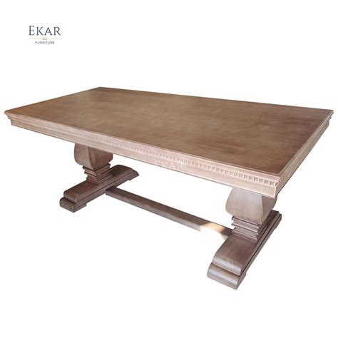 Luxury American Style Home Classic Dining Table Hand Carved Solid Wood