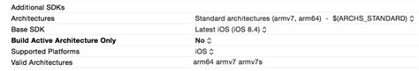 Ios Xcode Missing 64 Bit Support With Standard Architectures Enabled