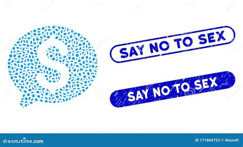 Elliptic Collage Money Message With Grunge Say No To Sex Seals Stock Vector Illustration Of