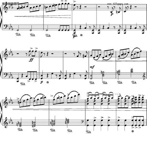 命运80 随风版 克莱德曼 钢琴谱 五线谱