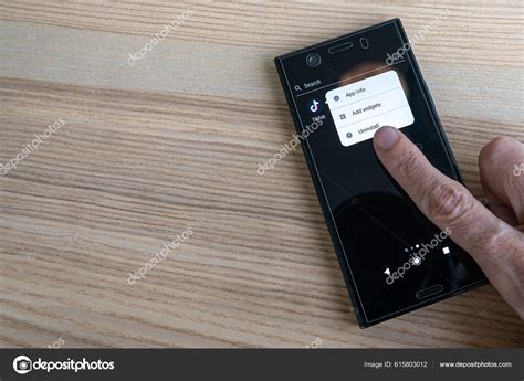 Milan Italy 2022 Uninstalling Tik Tok Application Smartphone Close