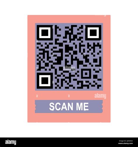 Scan Me Phone Tag Qrcode For Mobile App Isolated Illustration On White Background Vector