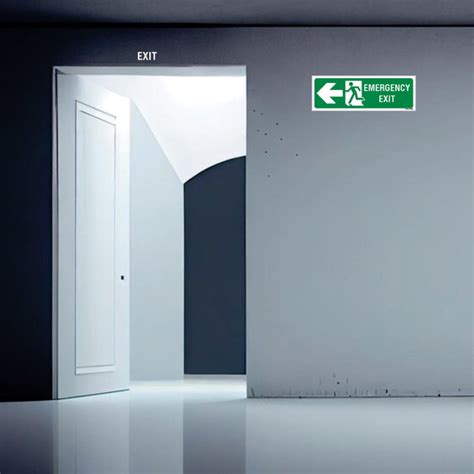 Emergency Exit Left Arrow Sign Protector FireSafety