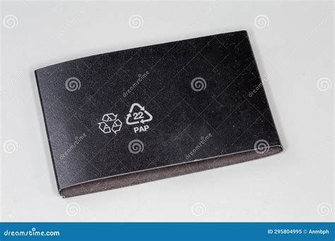 Packaging Element With Universal Recycling Symbols And Recycling Material Code Stock Image