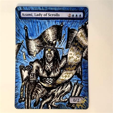 Ink Drawing Azami Lady Of Scrolls Alter Rmagictcg