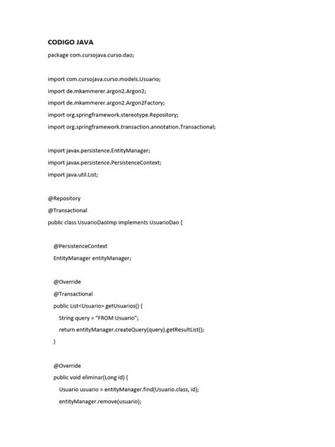 Codigo Java Pdf Informática Tecnología