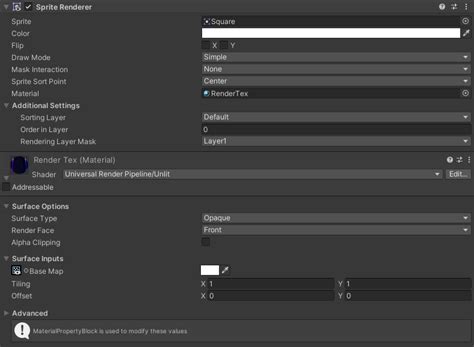 Can T Use A RenderTexture On A Sprite Renderer Unity 2021 3 1f1 Unity