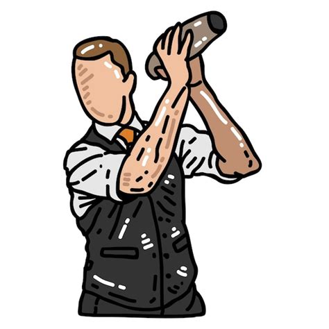 Premium Vector A Cartoon Drawing Of A Man Holding A Baseball Bat In