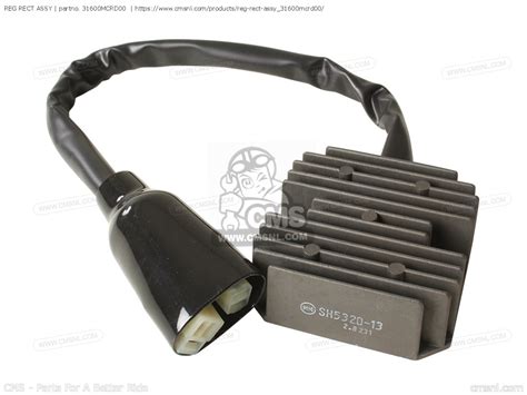 31600mcrd00 Reg Rect Assy Honda Buy The 31600 Mcr D00 At Cmsnl