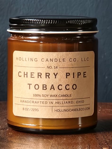 8oz Cherry Pipe Tabacco Soy Wax Candle Holling Candle Co Llc