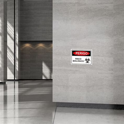 Placa De Sinalização Perigo Risco Biológico Em Pvc