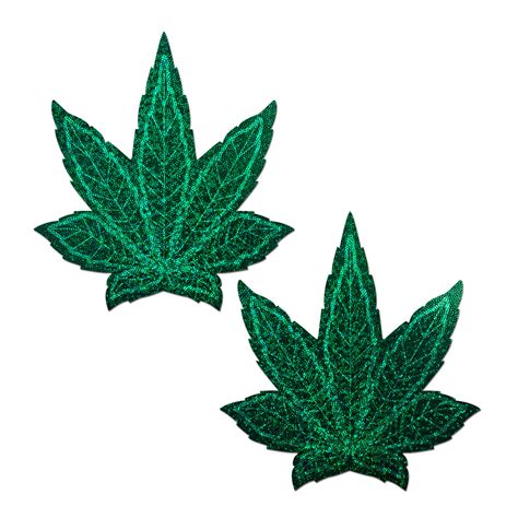 Coverage Pot Leaf Glitter Green Support Tape