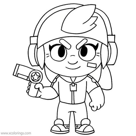 Brawl Stars Coloring Pages Shelly Black And White