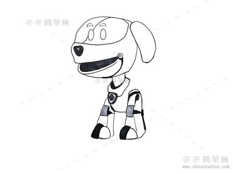 机器狗卡通简笔画 简笔画图片大全 普车都