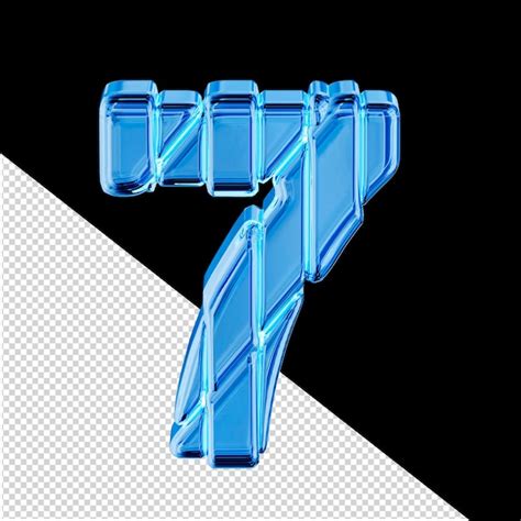 Premium Psd Blue Symbol In A Frame Number 7