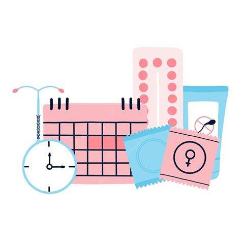 Premium Vector Types Of Contraception Contraceptives Condom Calendar