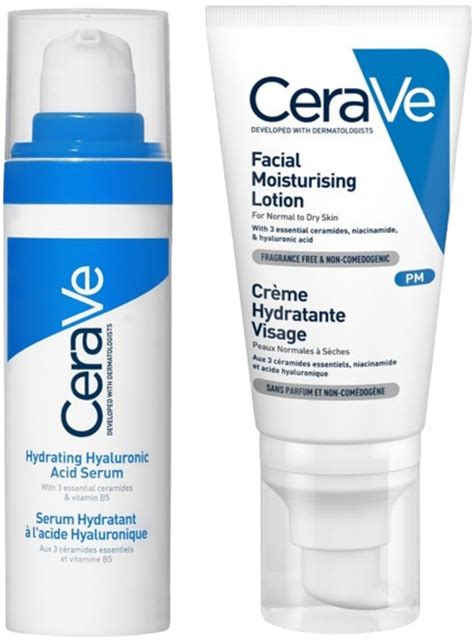 Cerave Комплект Хидратиращ серум с хиалуронова киселина и Крем за