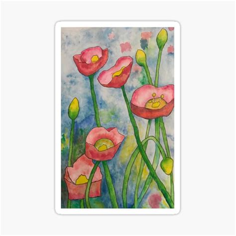 Poppy Delight Sticker For Sale By NatanDesigns Redbubble
