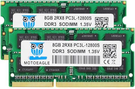 8GB DDR3 DDR3L 1600 SODIMM 16GB Kit 2x8GB PC3L 12800S RAM 1600 Mhz Motoeagle 2RX8 1 35V Dual