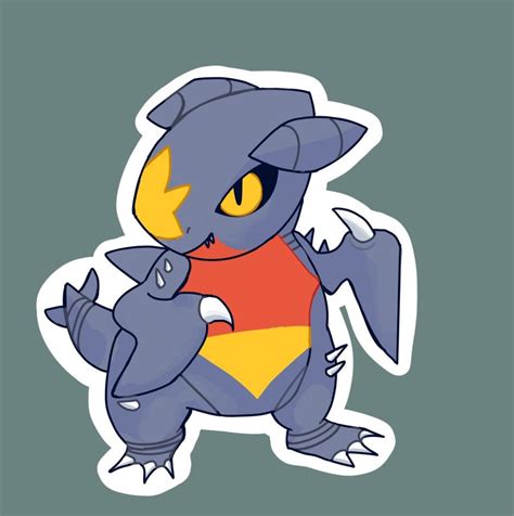Garchomp Chibi Sticker Pokémon Etsyde