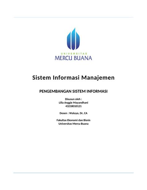 PDF Sistem Informasi Manajemen PENGEMBANGAN SISTEM INFORMASI