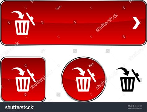 Delete Web Buttons Vector Illustration Stock Vector Royalty Free