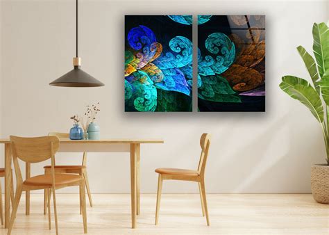 Abstract Tempered Glass Wall Art Set