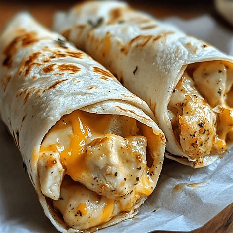 Cheesy Garlic Chicken Wraps Snack Escape